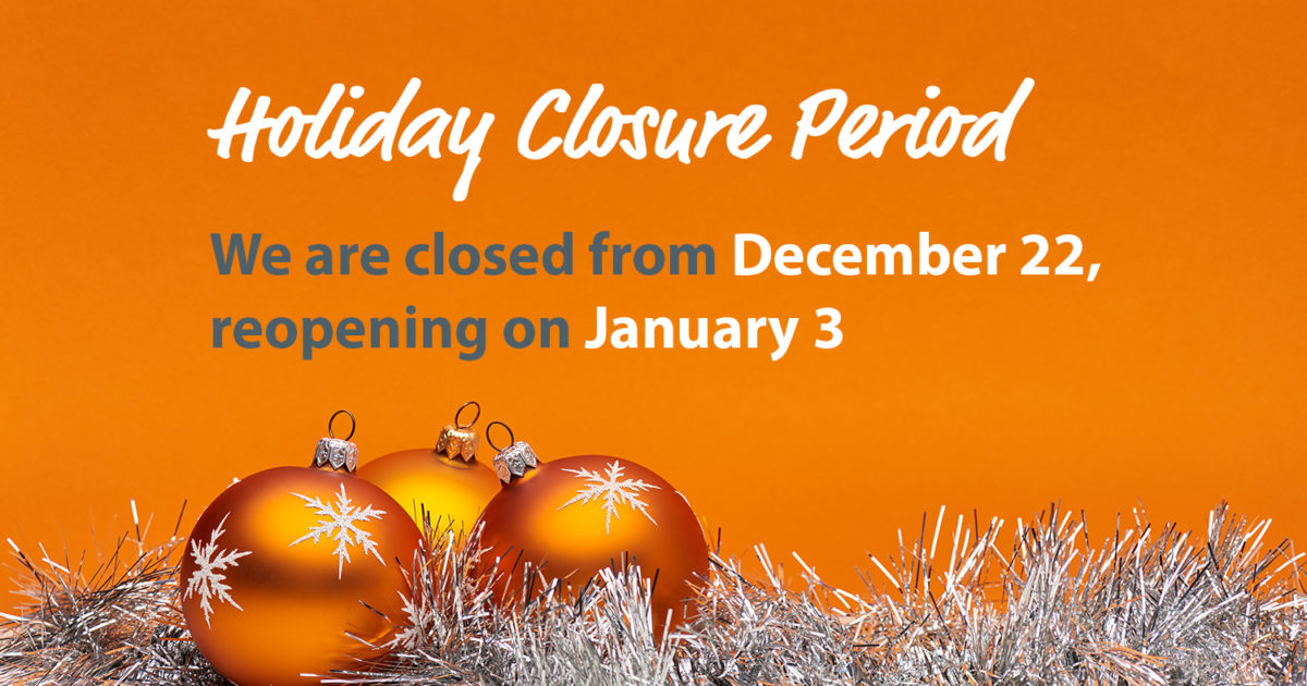 Season's Greetings and Holiday Closure • COTA SA